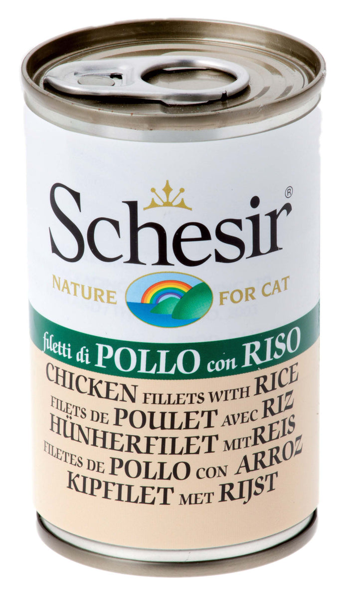 Schesir konzerva za mačke, pileći file s rižom, 140g