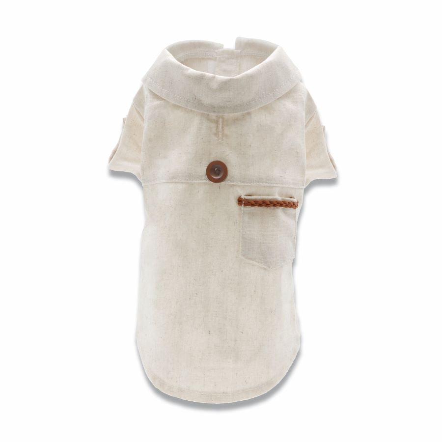 CROCI Linen Sand košulja za pse s otvorom za ormu, krem